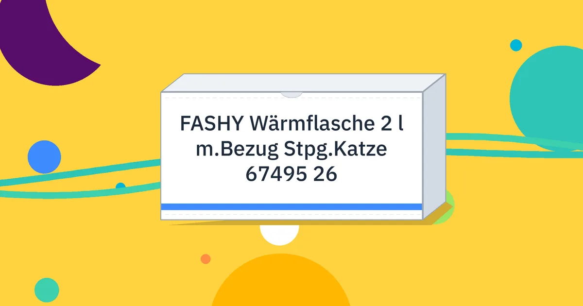 Symbolbild: Packung mit der Aufschrift FASHY Wärmflasche 2 l m.Bezug Stpg.Katze 67495 26 (PZN 19682574) – Verfügbarkeit und Bezug in Apotheken in Frankfurt am Main
