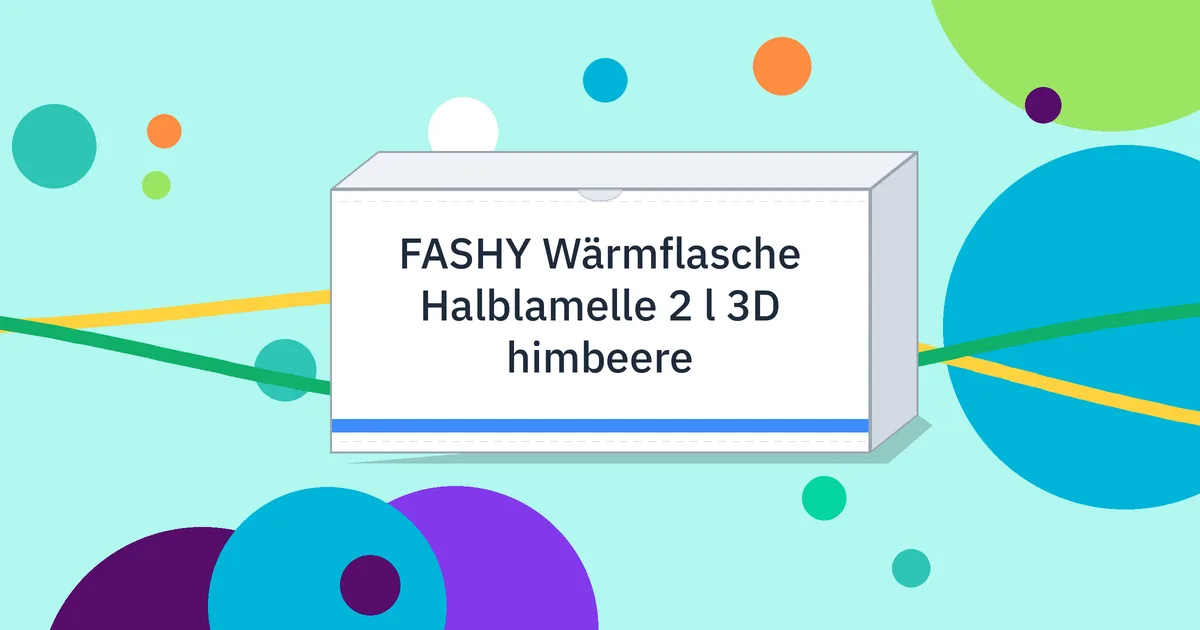 Symbolbild: Packung mit der Aufschrift FASHY Wärmflasche Halblamelle 2 l 3D himbeere (PZN 17246314) – Verfügbarkeit und Bezug in Apotheken in Frankfurt am Main