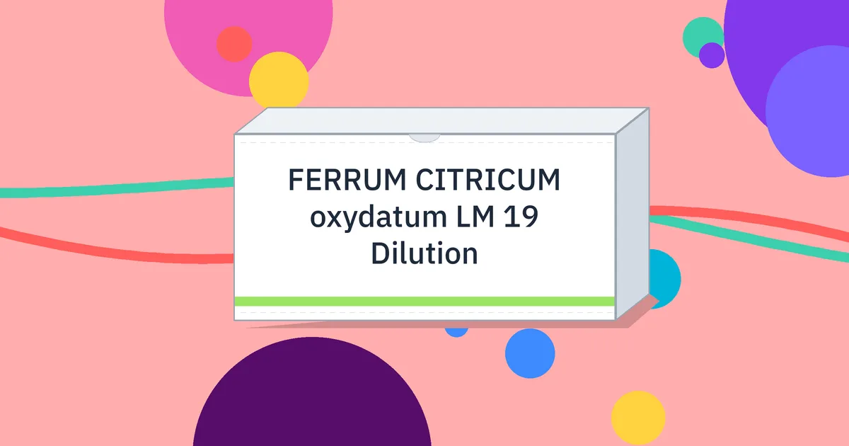 Symbolbild: Packung mit der Aufschrift FERRUM CITRICUM oxydatum LM 19 Dilution (PZN 12848528) – Verfügbarkeit und Bezug in Apotheken in Frankfurt am Main