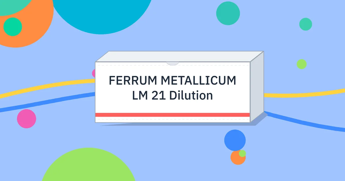 Symbolbild: Packung mit der Aufschrift FERRUM METALLICUM LM 21 Dilution (PZN 12850382) – Verfügbarkeit und Bezug in Apotheken in Frankfurt am Main