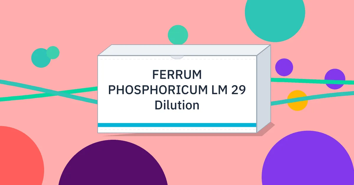 Symbolbild: Packung mit der Aufschrift FERRUM PHOSPHORICUM LM 29 Dilution (PZN 12852300) – Verfügbarkeit und Bezug in Apotheken in Frankfurt am Main