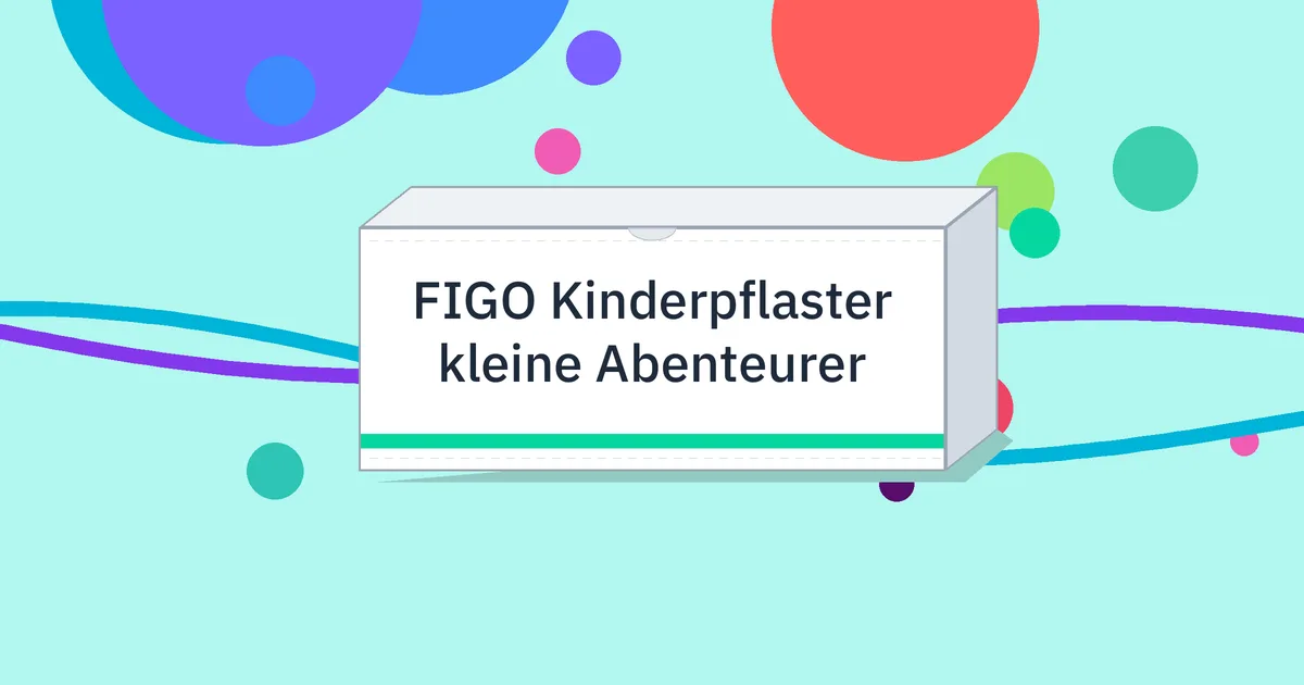Symbolbild: Packung mit der Aufschrift FIGO Kinderpflaster kleine Abenteurer (PZN 19434882) – Verfügbarkeit und Bezug in Apotheken in Frankfurt am Main