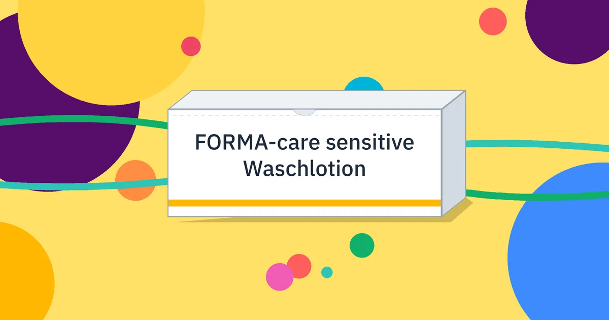 Symbolbild: Packung mit der Aufschrift FORMA-care sensitive Waschlotion (PZN 17444758) – Verfügbarkeit und Bezug in Apotheken in Frankfurt am Main