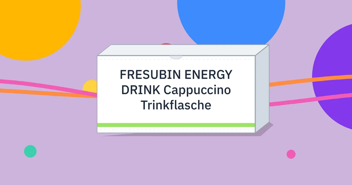 Symbolbild: Packung mit der Aufschrift FRESUBIN ENERGY DRINK Cappuccino Trinkflasche (PZN 20190994) – Verfügbarkeit und Bezug in Apotheken in Frankfurt am Main