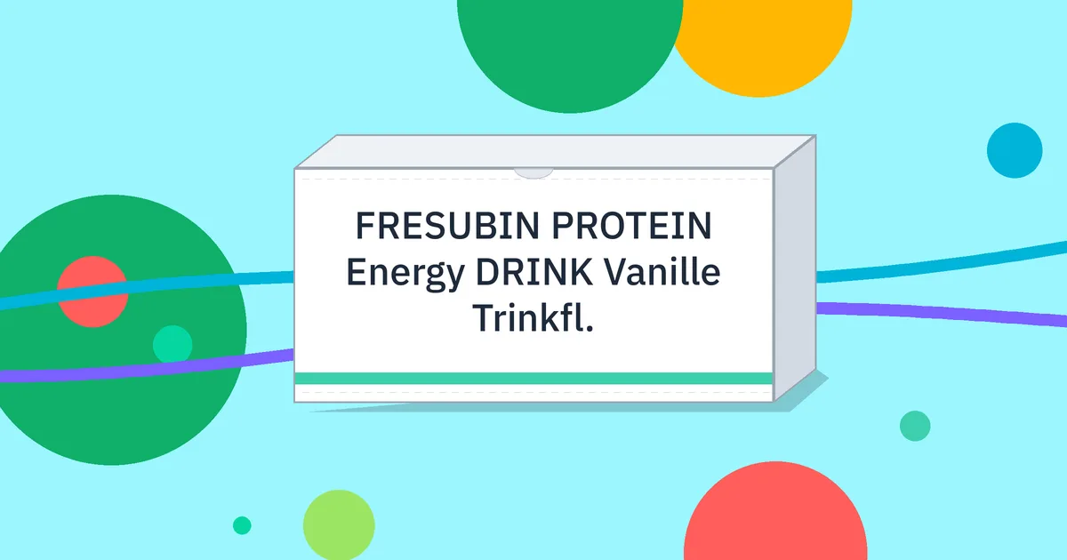 Symbolbild: Packung mit der Aufschrift FRESUBIN PROTEIN Energy DRINK Vanille Trinkfl. (PZN 06698680) – Verfügbarkeit und Bezug in Apotheken in Frankfurt am Main