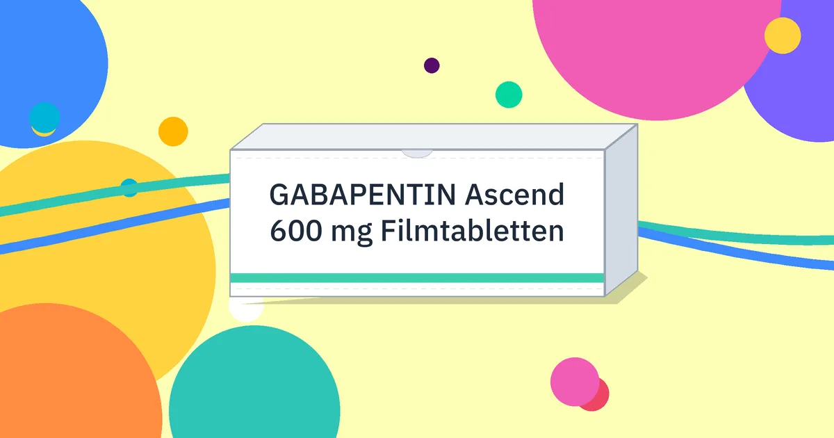 Symbolbild: Packung mit der Aufschrift GABAPENTIN Ascend 600 mg Filmtabletten (PZN 18325464) – Verfügbarkeit und Bezug in Apotheken in Frankfurt am Main