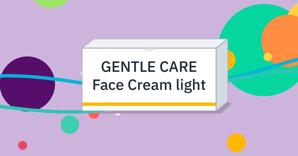 Symbolbild: Packung mit der Aufschrift GENTLE CARE Face Cream light (PZN 20162360) – Verfügbarkeit und Bezug in Apotheken in Frankfurt am Main