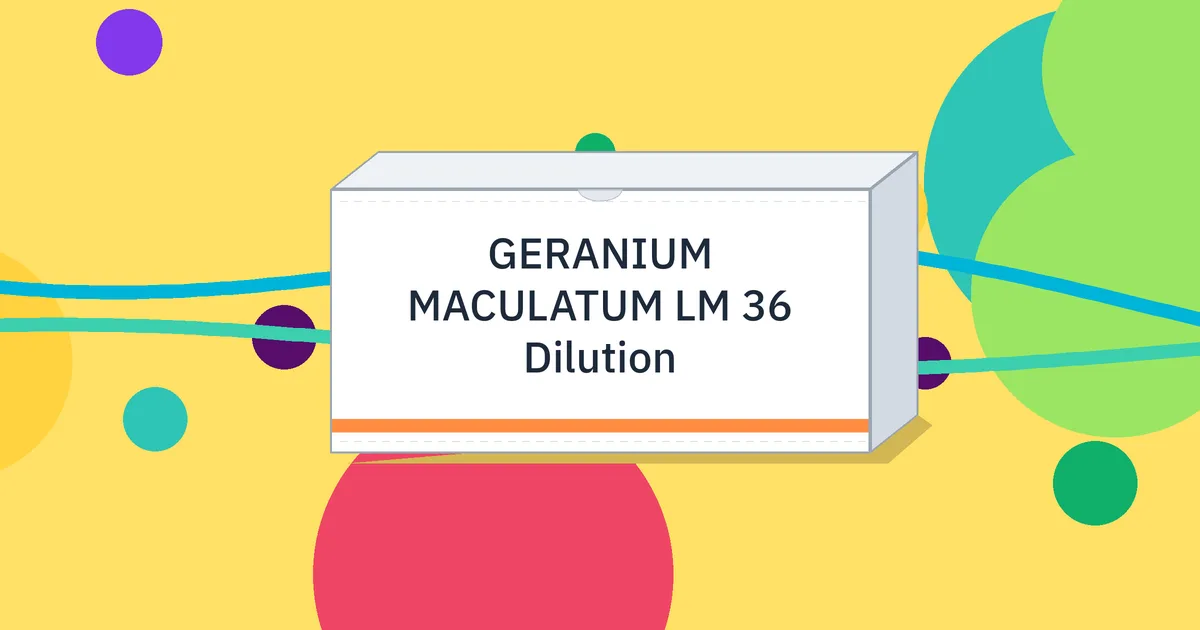 Symbolbild: Packung mit der Aufschrift GERANIUM MACULATUM LM 36 Dilution (PZN 12876909) – Verfügbarkeit und Bezug in Apotheken in Frankfurt am Main