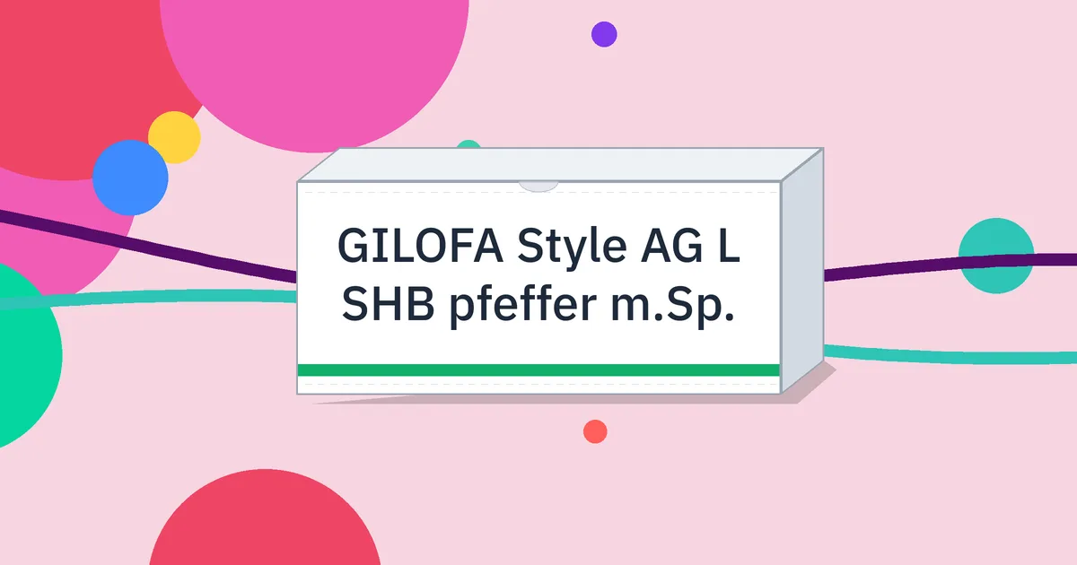 Symbolbild: Packung mit der Aufschrift GILOFA Style AG L SHB pfeffer m.Sp. (PZN 16728123) – Verfügbarkeit und Bezug in Apotheken in Frankfurt am Main