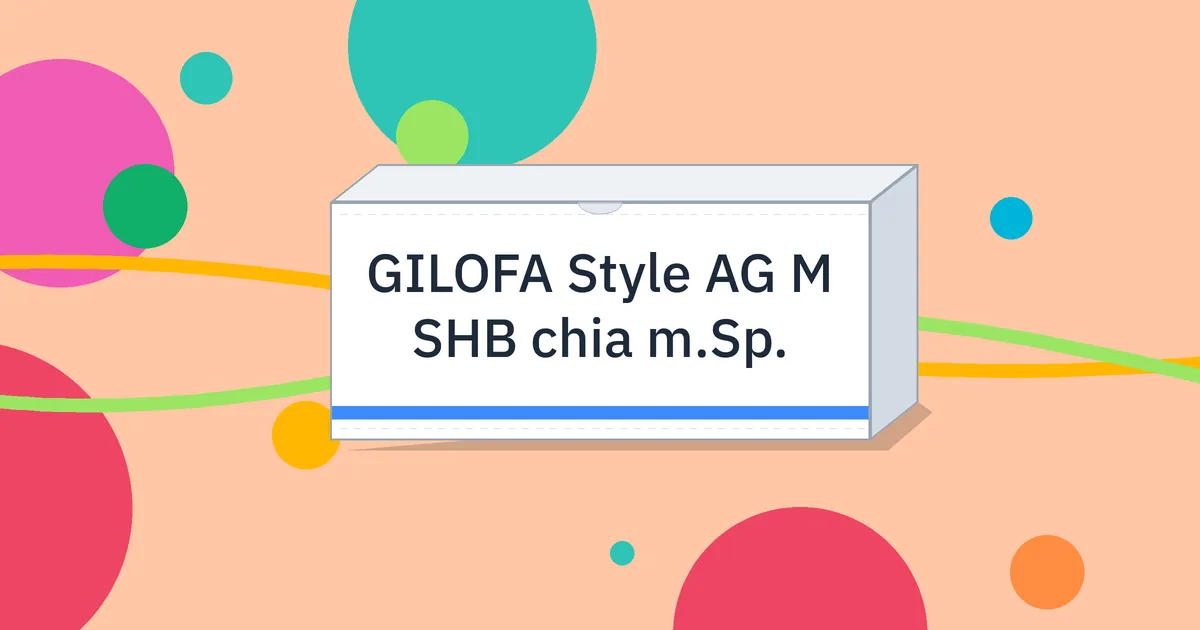Symbolbild: Packung mit der Aufschrift GILOFA Style AG M SHB chia m.Sp. (PZN 16727773) – Verfügbarkeit und Bezug in Apotheken in Frankfurt am Main