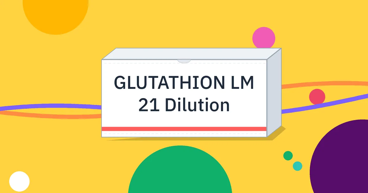 Symbolbild: Packung mit der Aufschrift GLUTATHION LM 21 Dilution (PZN 12879983) – Verfügbarkeit und Bezug in Apotheken in Frankfurt am Main
