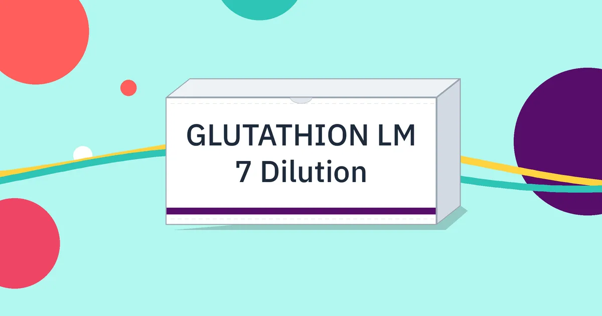 Symbolbild: Packung mit der Aufschrift GLUTATHION LM 7 Dilution (PZN 12879813) – Verfügbarkeit und Bezug in Apotheken in Frankfurt am Main