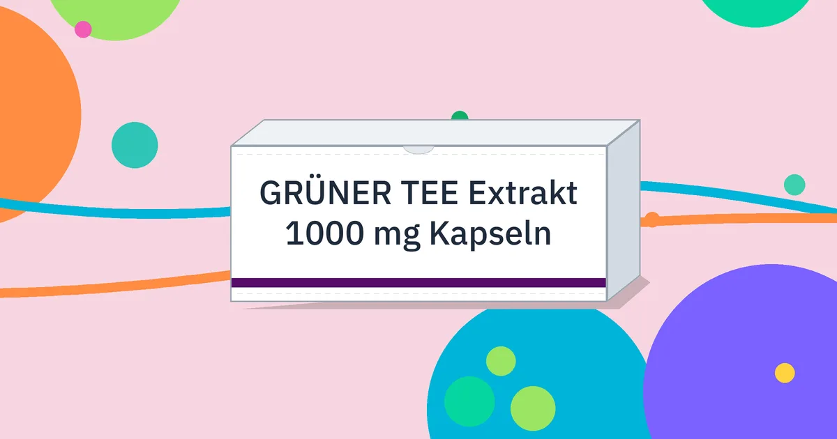 Symbolbild: Packung mit der Aufschrift GRÜNER TEE Extrakt 1000 mg Kapseln (PZN 18709058) – Verfügbarkeit und Bezug in Apotheken in Frankfurt am Main