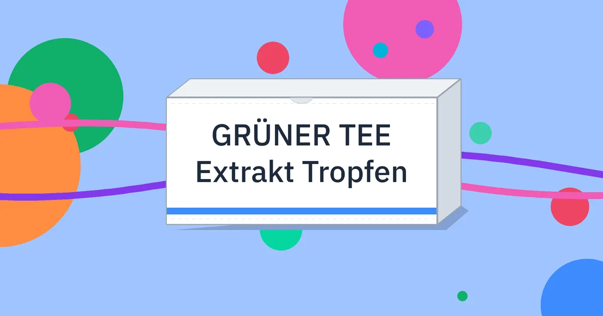 Symbolbild: Packung mit der Aufschrift GRÜNER TEE Extrakt Tropfen (PZN 20211259) – Verfügbarkeit und Bezug in Apotheken in Frankfurt am Main