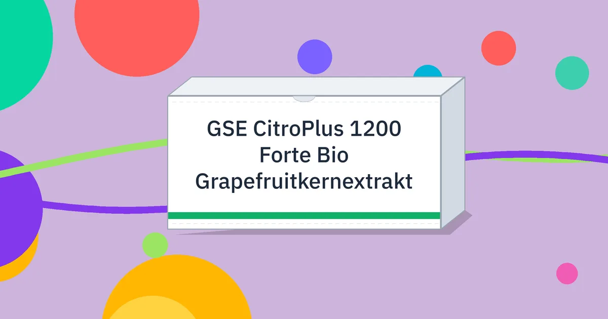 Symbolbild: Packung mit der Aufschrift GSE CitroPlus 1200 Forte Bio Grapefruitkernextrakt (PZN 14036467) – Verfügbarkeit und Bezug in Apotheken in Frankfurt am Main