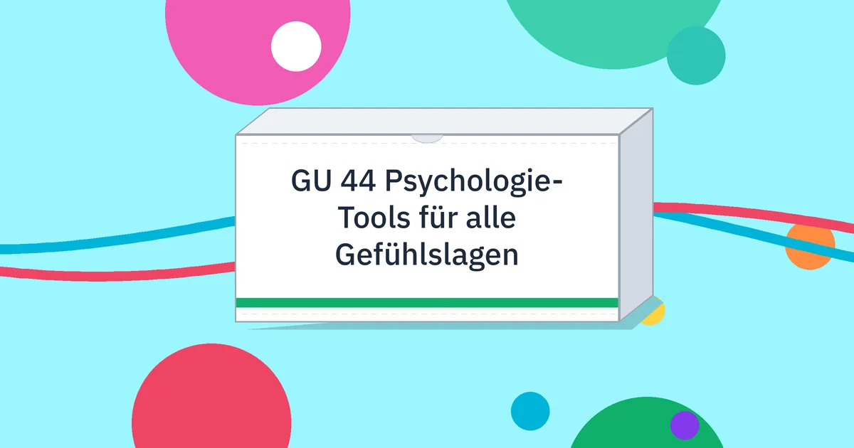 Symbolbild: Packung mit der Aufschrift GU 44 Psychologie-Tools für alle Gefühlslagen (PZN 18909455) – Verfügbarkeit und Bezug in Apotheken in Frankfurt am Main