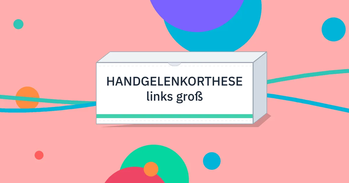 Symbolbild: Packung mit der Aufschrift HANDGELENKORTHESE links groß (PZN 03811609) – Verfügbarkeit und Bezug in Apotheken in Frankfurt am Main