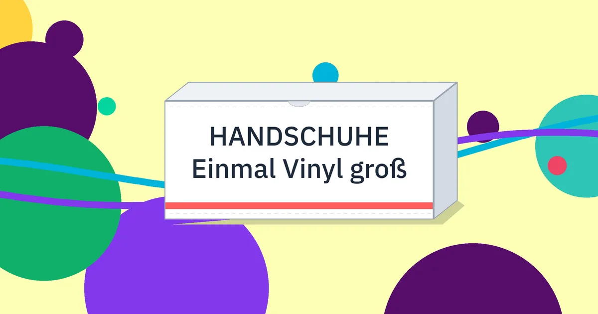 Symbolbild: Packung mit der Aufschrift HANDSCHUHE Einmal Vinyl groß (PZN 04444455) – Verfügbarkeit und Bezug in Apotheken in Frankfurt am Main
