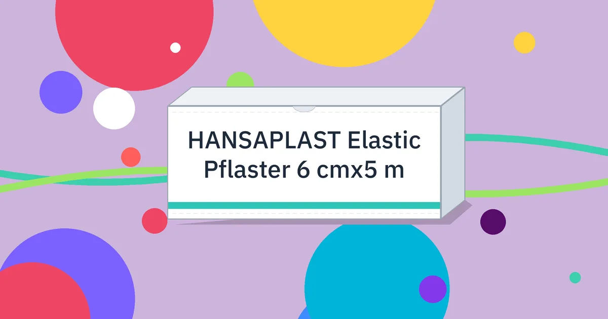 Symbolbild: Packung mit der Aufschrift HANSAPLAST Elastic Pflaster 6 cmx5 m (PZN 07577613) – Verfügbarkeit und Bezug in Apotheken in Frankfurt am Main