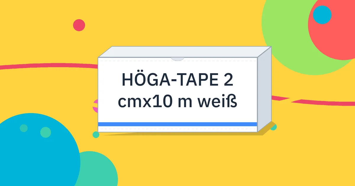 Symbolbild: Packung mit der Aufschrift HÖGA-TAPE 2 cmx10 m weiß (PZN 04402014) – Verfügbarkeit und Bezug in Apotheken in Frankfurt am Main