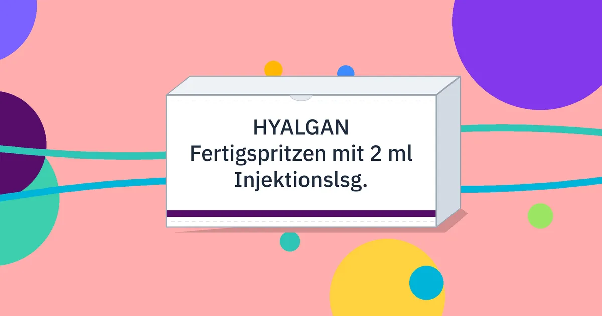 Symbolbild: Packung mit der Aufschrift HYALGAN Fertigspritzen mit 2 ml Injektionslsg. (PZN 17582986) – Verfügbarkeit und Bezug in Apotheken in Frankfurt am Main