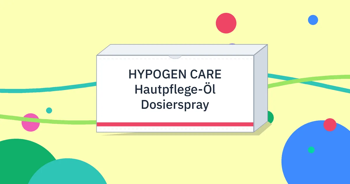 Symbolbild: Packung mit der Aufschrift HYPOGEN CARE Hautpflege-Öl Dosierspray (PZN 18254913) – Verfügbarkeit und Bezug in Apotheken in Frankfurt am Main