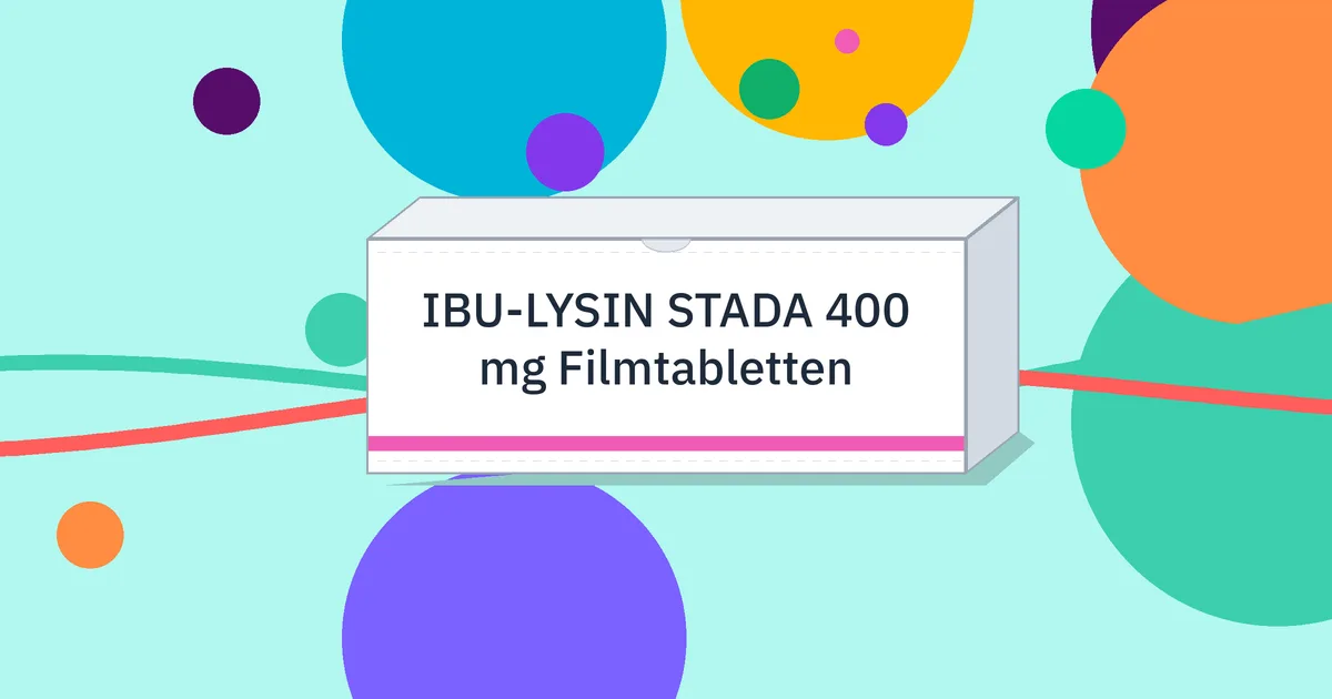Symbolbild: Packung mit der Aufschrift IBU-LYSIN STADA 400 mg Filmtabletten (PZN 17855065) – Verfügbarkeit und Bezug in Apotheken in Frankfurt am Main