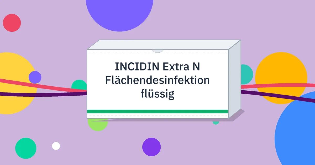 Symbolbild: Packung mit der Aufschrift INCIDIN Extra N Flächendesinfektion flüssig (PZN 01983223) – Verfügbarkeit und Bezug in Apotheken in Frankfurt am Main