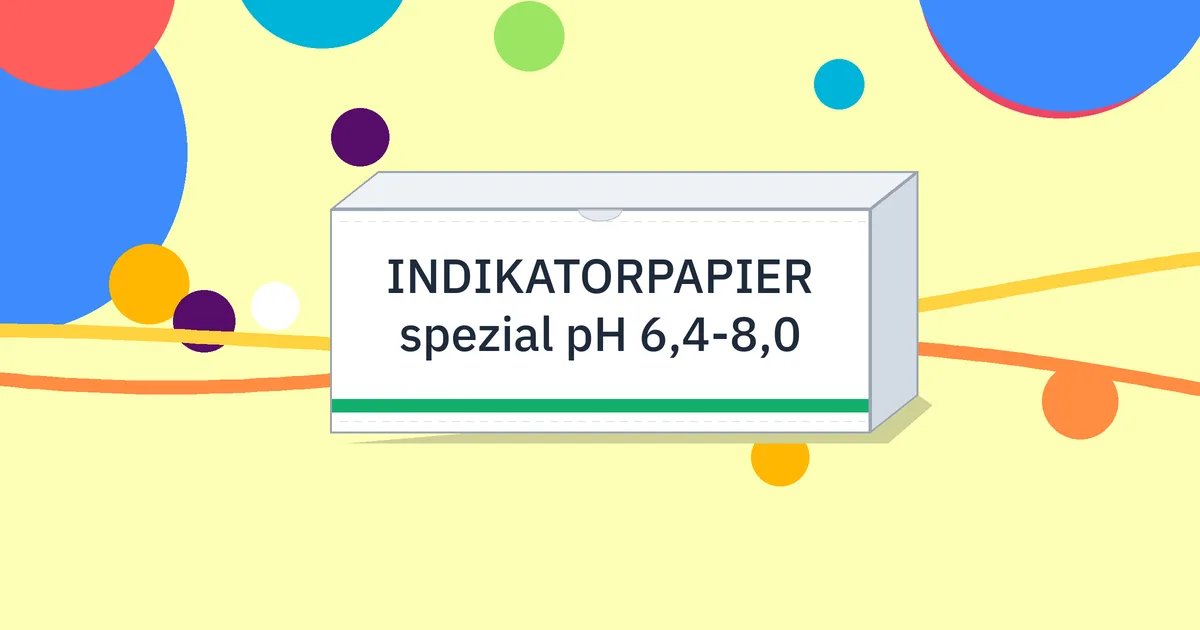 Symbolbild: Packung mit der Aufschrift INDIKATORPAPIER spezial pH 6,4-8,0 (PZN 02664649) – Verfügbarkeit und Bezug in Apotheken in Frankfurt am Main