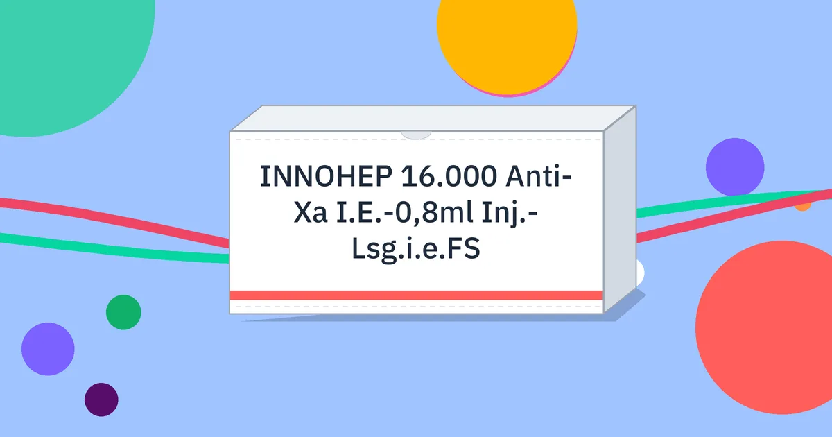 Symbolbild: Packung mit der Aufschrift INNOHEP 16.000 Anti-Xa I.E.-0,8ml Inj.-Lsg.i.e.FS (PZN 17416710) – Verfügbarkeit und Bezug in Apotheken in Frankfurt am Main