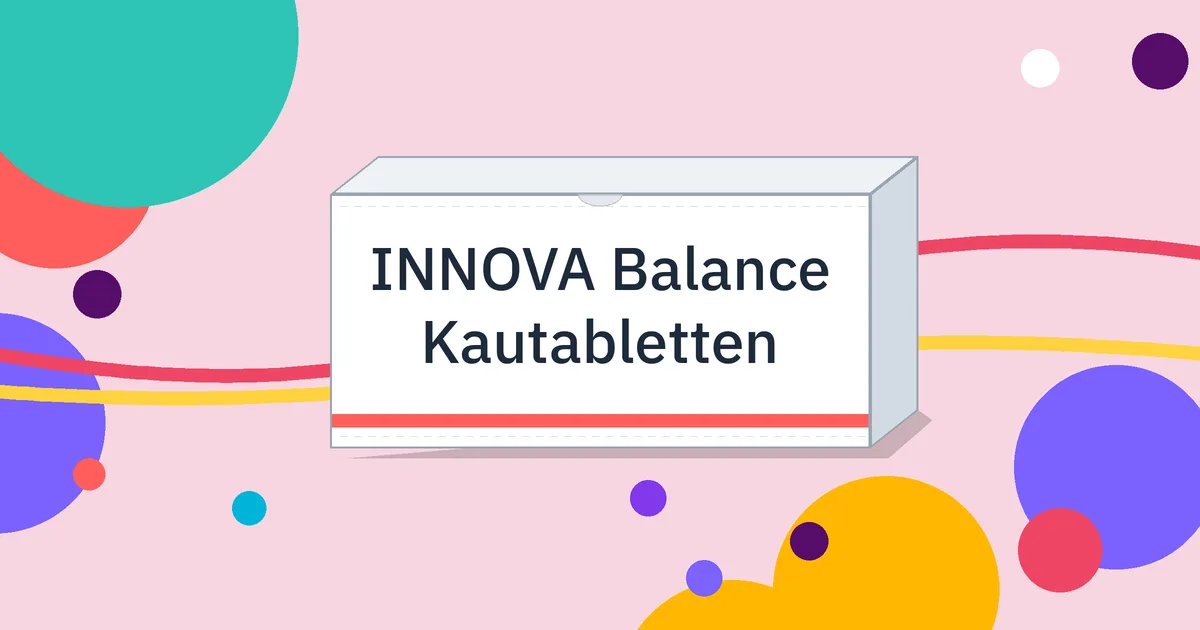 Symbolbild: Packung mit der Aufschrift INNOVA Balance Kautabletten (PZN 10050499) – Verfügbarkeit und Bezug in Apotheken in Frankfurt am Main