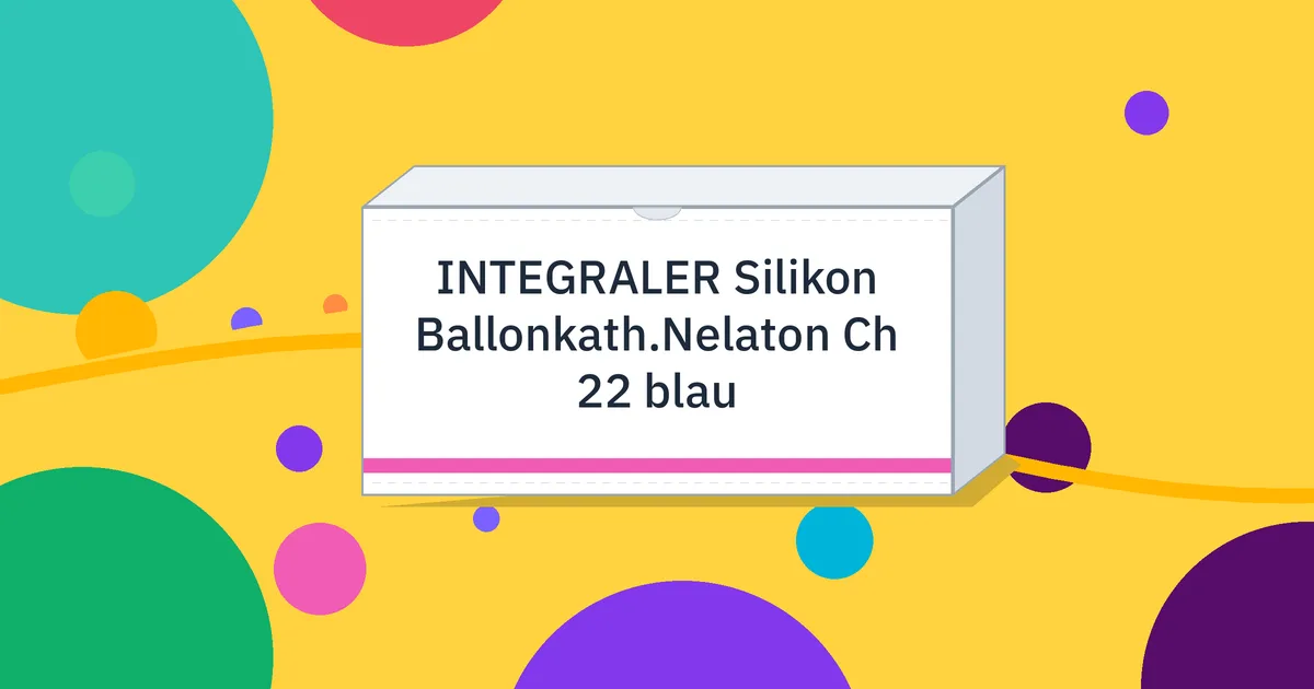 Symbolbild: Packung mit der Aufschrift INTEGRALER Silikon Ballonkath.Nelaton Ch 22 blau (PZN 16824950) – Verfügbarkeit und Bezug in Apotheken in Frankfurt am Main