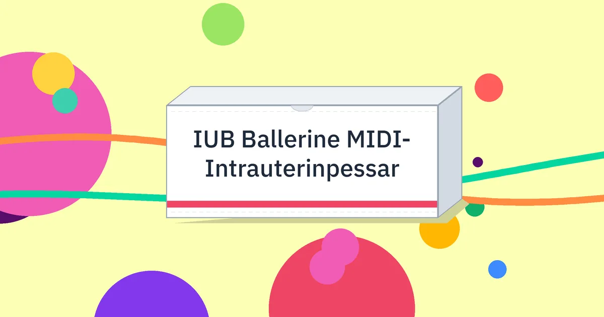 Symbolbild: Packung mit der Aufschrift IUB Ballerine MIDI-Intrauterinpessar (PZN 14234434) – Verfügbarkeit und Bezug in Apotheken in Frankfurt am Main
