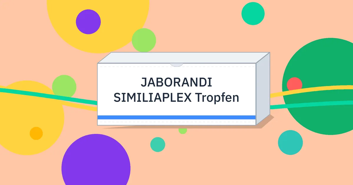 Symbolbild: Packung mit der Aufschrift JABORANDI SIMILIAPLEX Tropfen (PZN 06142474) – Verfügbarkeit und Bezug in Apotheken in Frankfurt am Main