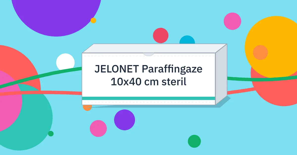 Symbolbild: Packung mit der Aufschrift JELONET Paraffingaze 10x40 cm steril (PZN 13972147) – Verfügbarkeit und Bezug in Apotheken in Frankfurt am Main