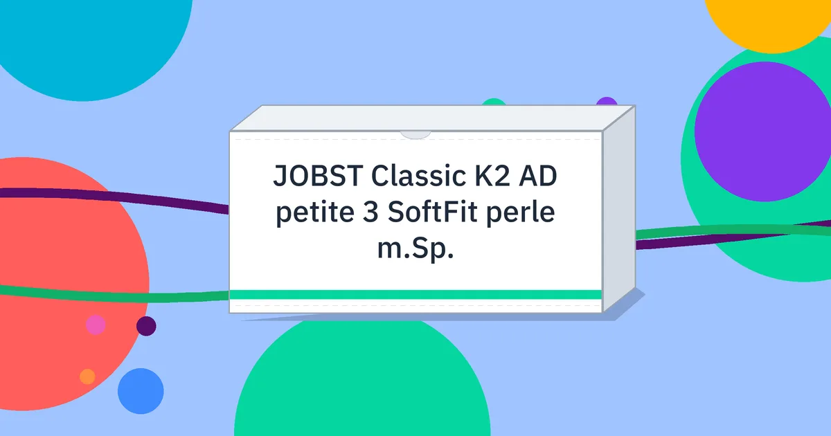 Symbolbild: Packung mit der Aufschrift JOBST Classic K2 AD petite 3 SoftFit perle m.Sp. (PZN 14222661) – Verfügbarkeit und Bezug in Apotheken in Frankfurt am Main
