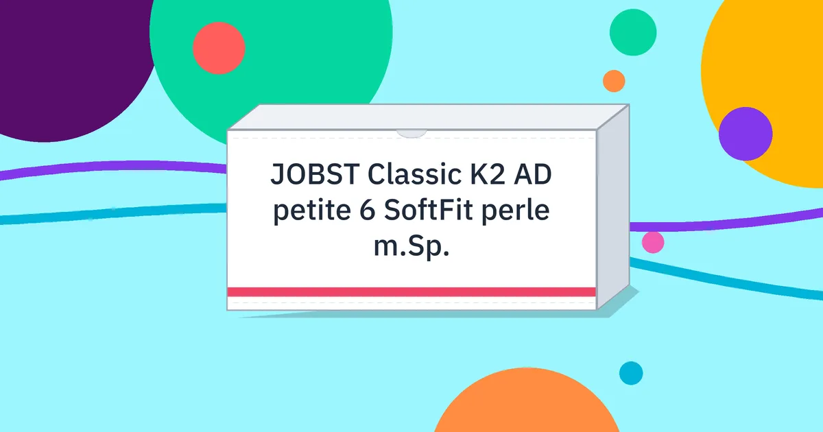 Symbolbild: Packung mit der Aufschrift JOBST Classic K2 AD petite 6 SoftFit perle m.Sp. (PZN 14222690) – Verfügbarkeit und Bezug in Apotheken in Frankfurt am Main