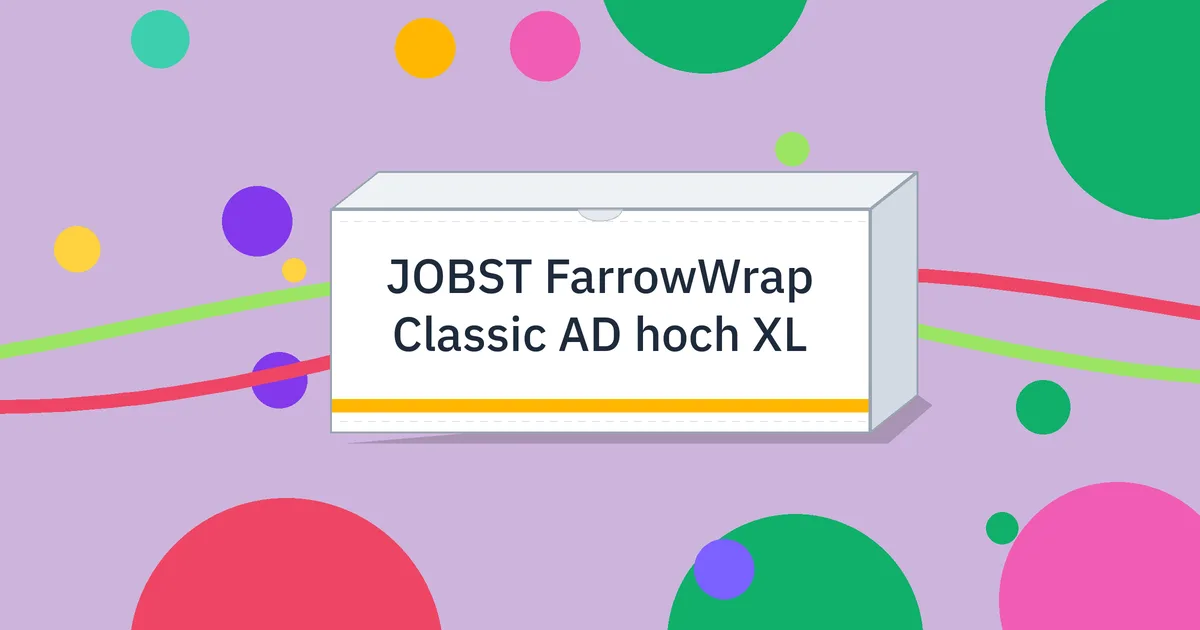 Symbolbild: Packung mit der Aufschrift JOBST FarrowWrap Classic AD hoch XL (PZN 13869691) – Verfügbarkeit und Bezug in Apotheken in Frankfurt am Main