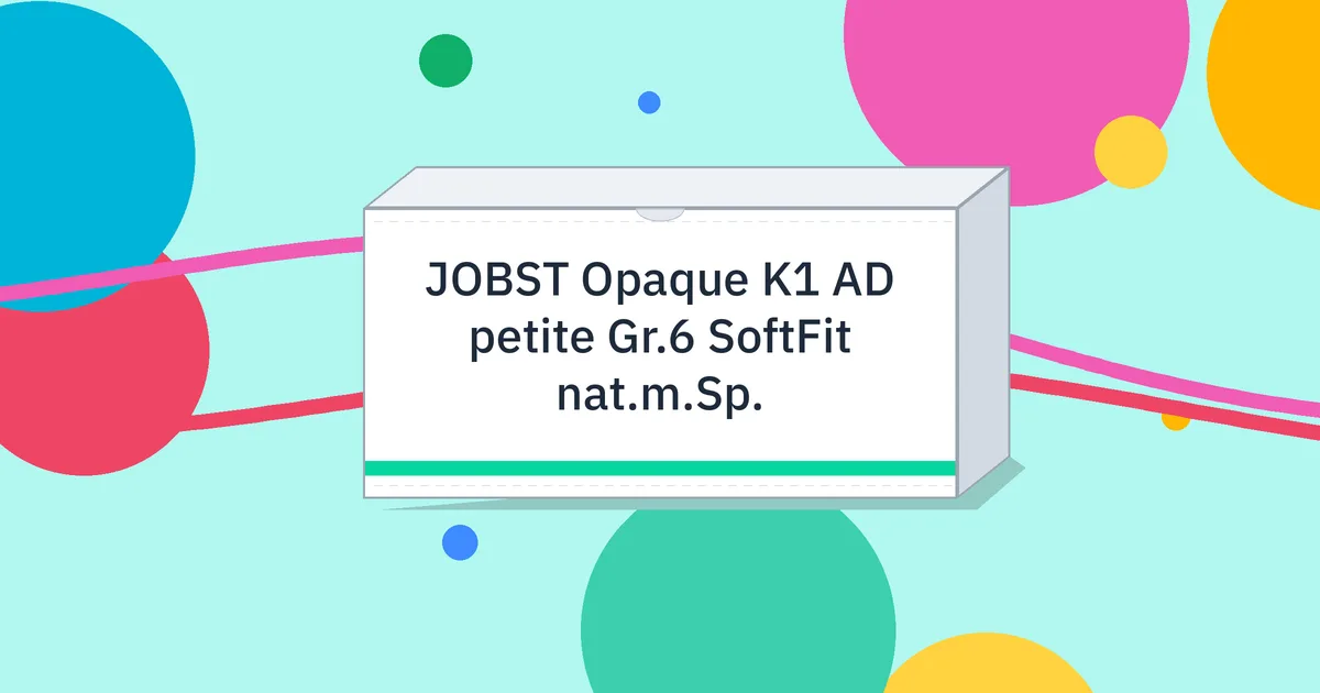 Symbolbild: Packung mit der Aufschrift JOBST Opaque K1 AD petite Gr.6 SoftFit nat.m.Sp. (PZN 13079523) – Verfügbarkeit und Bezug in Apotheken in Frankfurt am Main