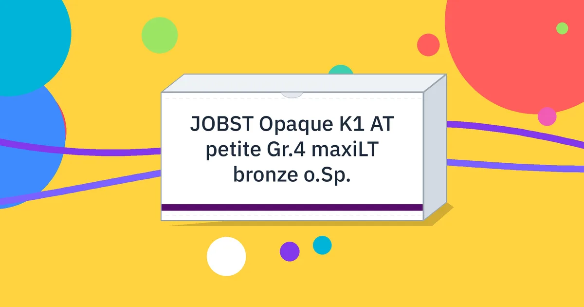 Symbolbild: Packung mit der Aufschrift JOBST Opaque K1 AT petite Gr.4 maxiLT bronze o.Sp. (PZN 13103084) – Verfügbarkeit und Bezug in Apotheken in Frankfurt am Main