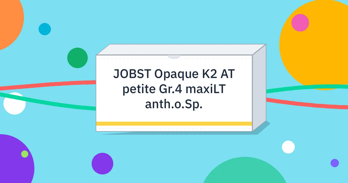 Symbolbild: Packung mit der Aufschrift JOBST Opaque K2 AT petite Gr.4 maxiLT anth.o.Sp. (PZN 16292022) – Verfügbarkeit und Bezug in Apotheken in Frankfurt am Main