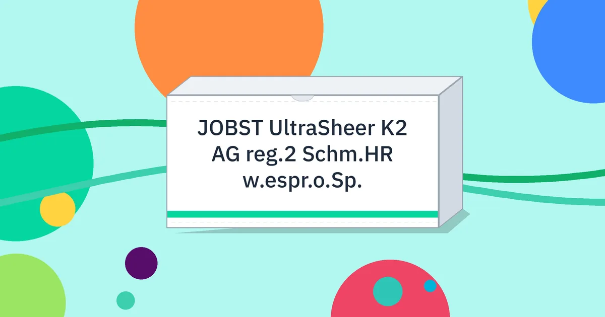Symbolbild: Packung mit der Aufschrift JOBST UltraSheer K2 AG reg.2 Schm.HR w.espr.o.Sp. (PZN 16311989) – Verfügbarkeit und Bezug in Apotheken in Frankfurt am Main