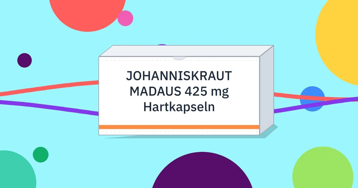 Symbolbild: Packung mit der Aufschrift JOHANNISKRAUT MADAUS 425 mg Hartkapseln (PZN 15580256) – Verfügbarkeit und Bezug in Apotheken in Frankfurt am Main