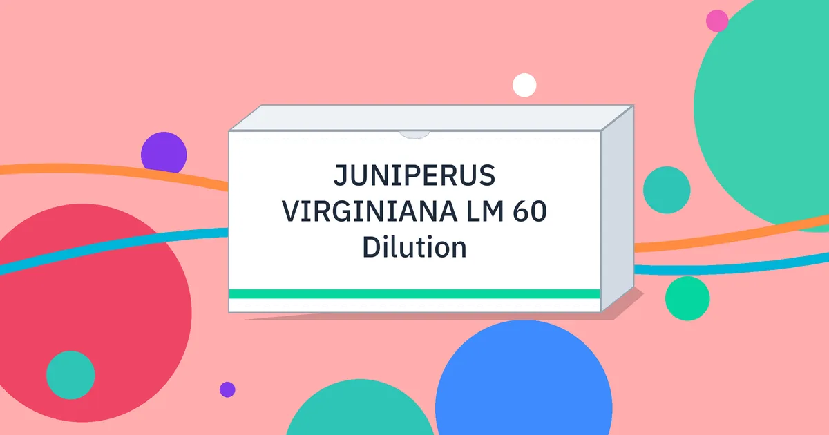 Symbolbild: Packung mit der Aufschrift JUNIPERUS VIRGINIANA LM 60 Dilution (PZN 13565347) – Verfügbarkeit und Bezug in Apotheken in Frankfurt am Main