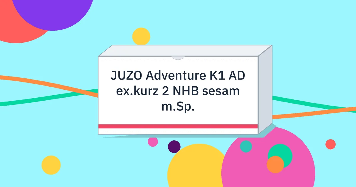 Symbolbild: Packung mit der Aufschrift JUZO Adventure K1 AD ex.kurz 2 NHB sesam m.Sp. (PZN 16493743) – Verfügbarkeit und Bezug in Apotheken in Frankfurt am Main