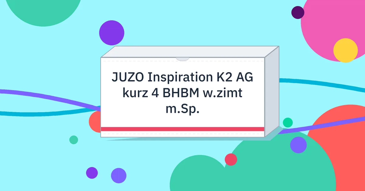 Symbolbild: Packung mit der Aufschrift JUZO Inspiration K2 AG kurz 4 BHBM w.zimt m.Sp. (PZN 14883204) – Verfügbarkeit und Bezug in Apotheken in Frankfurt am Main