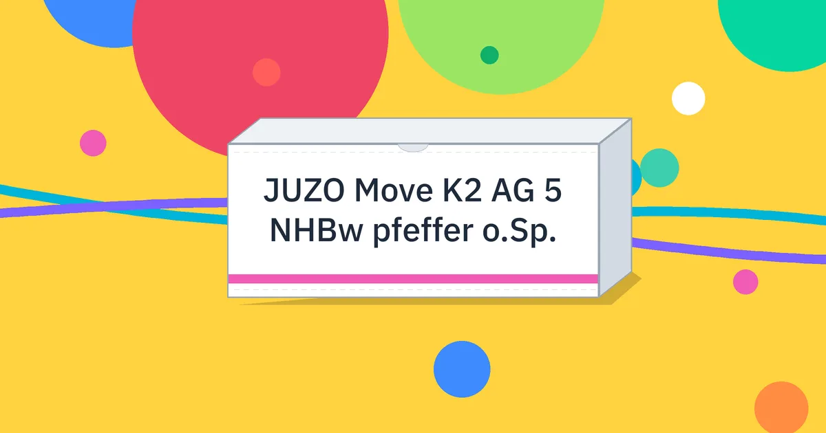 Symbolbild: Packung mit der Aufschrift JUZO Move K2 AG 5 NHBw pfeffer o.Sp. (PZN 16641221) – Verfügbarkeit und Bezug in Apotheken in Frankfurt am Main