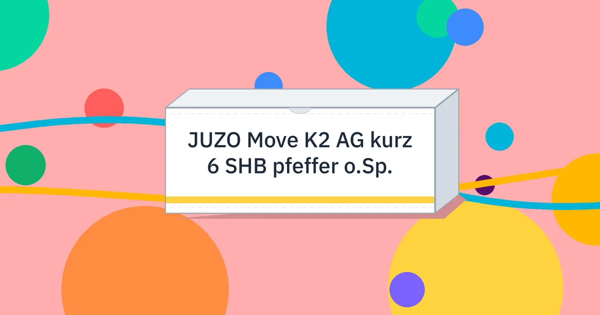 Symbolbild: Packung mit der Aufschrift JUZO Move K2 AG kurz 6 SHB pfeffer o.Sp. (PZN 16651691) – Verfügbarkeit und Bezug in Apotheken in Frankfurt am Main