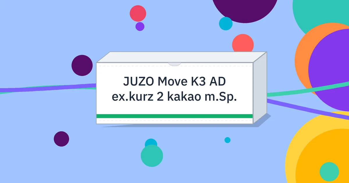Symbolbild: Packung mit der Aufschrift JUZO Move K3 AD ex.kurz 2 kakao m.Sp. (PZN 18573280) – Verfügbarkeit und Bezug in Apotheken in Frankfurt am Main