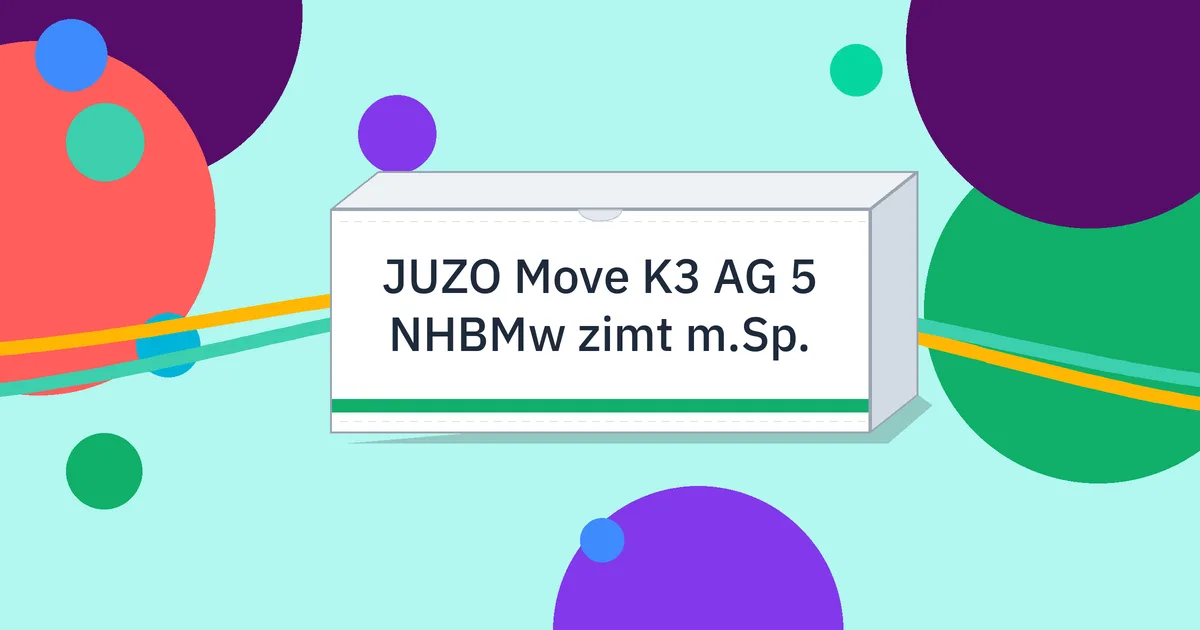 Symbolbild: Packung mit der Aufschrift JUZO Move K3 AG 5 NHBMw zimt m.Sp. (PZN 18574977) – Verfügbarkeit und Bezug in Apotheken in Frankfurt am Main